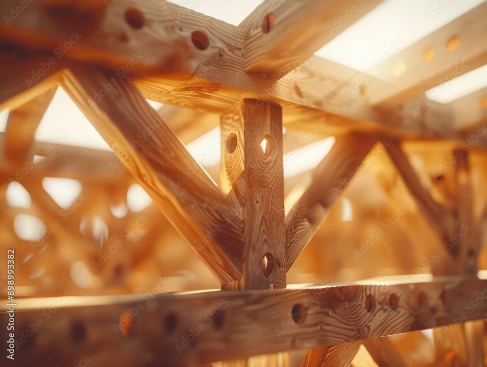 Interconnected Timber Beams Form Architectural Framework on Busy ...