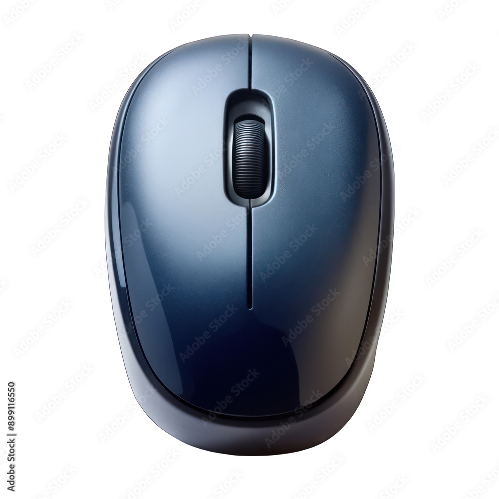 Black computer mouse top view isolated on transparent background Stock ...