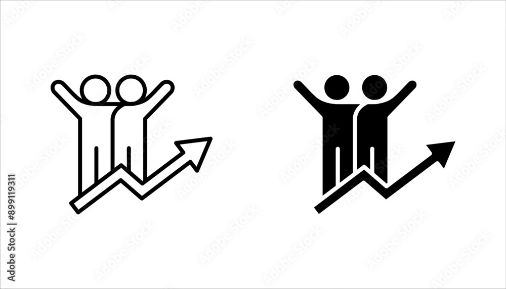 population growth icon set, increase social development, global ...