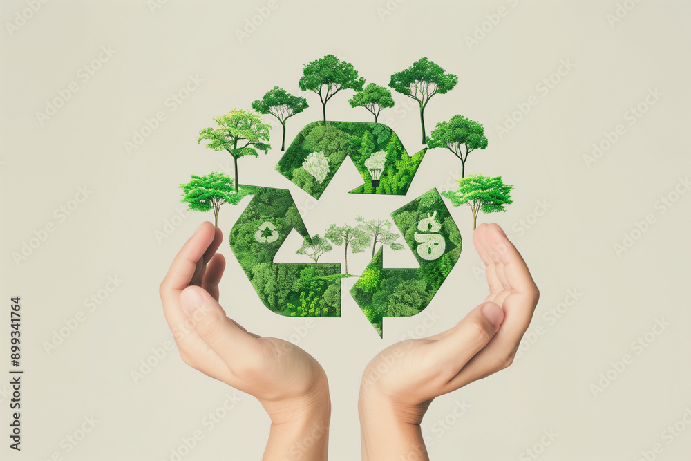 Hand Holding Green CO2 Emissions Symbol: Representing Carbon Footprint Awareness, Net Zero ...