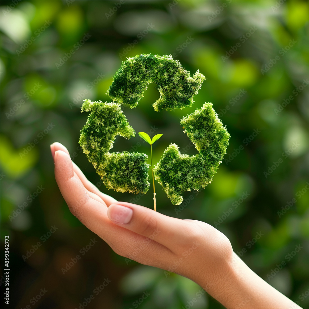Hand Holding Green CO2 Emissions Symbol: Representing Carbon Footprint Awareness, Net Zero ...