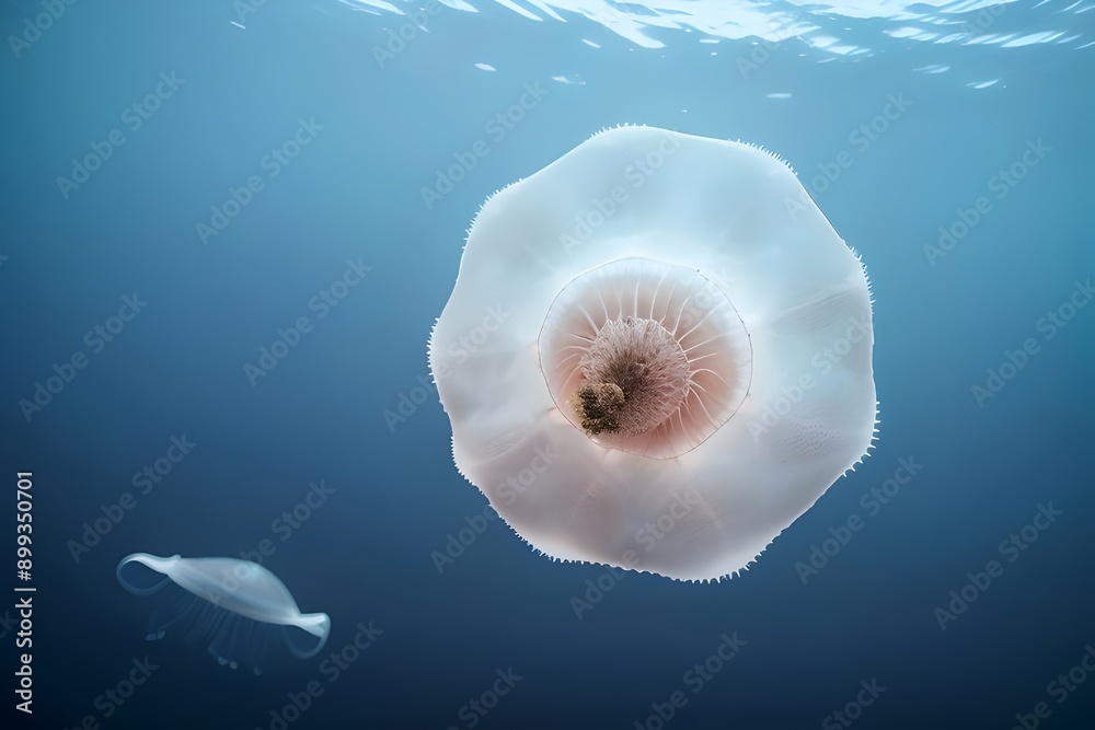 a Cannonball jelly fish jellyfish Stomolophus meleagris, agregation, in ...