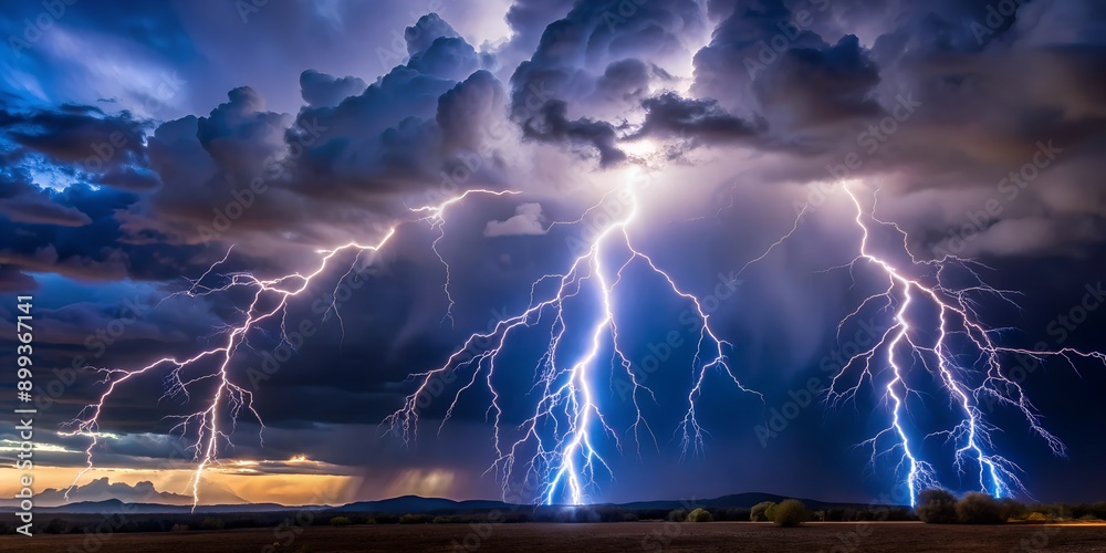 Epic lightning storm illuminating the night sky nature s electrifying ...
