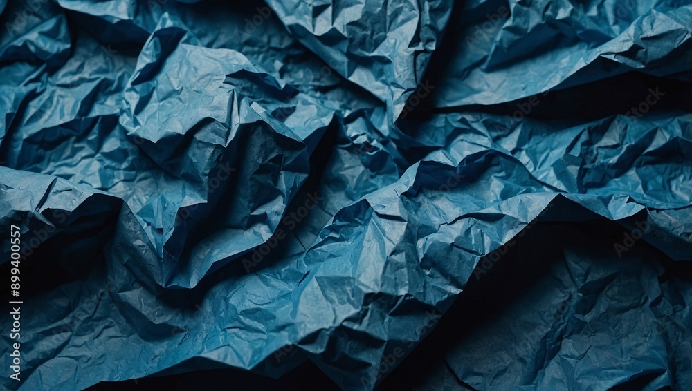 Phantom blue wallpaper featuring crumpled paper texture, rich ocean ...