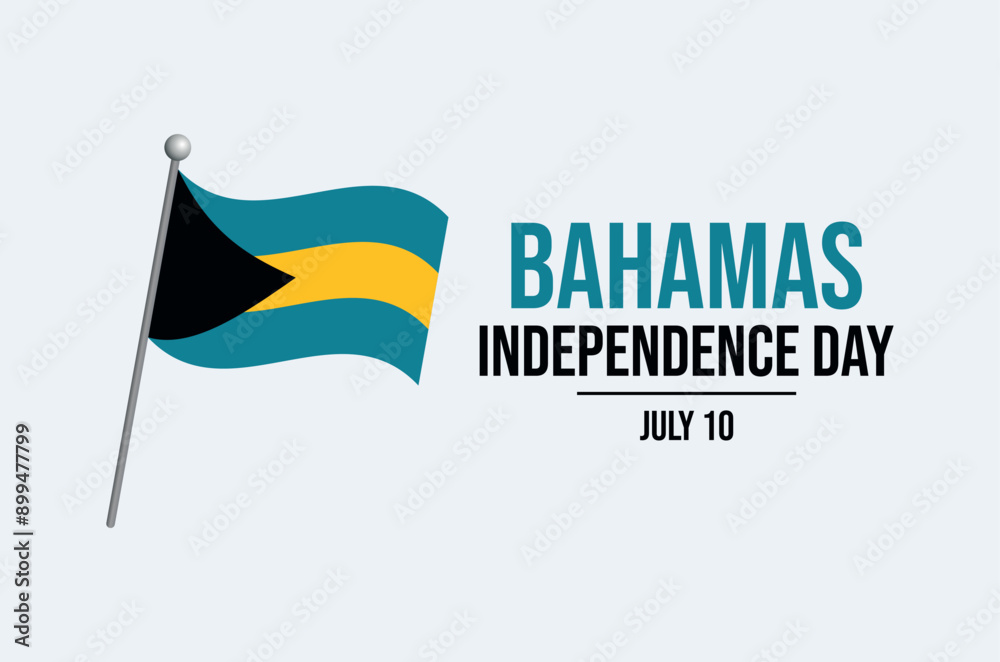 Bahamas Independence Day poster vector illustration. Bahamas flag on a ...