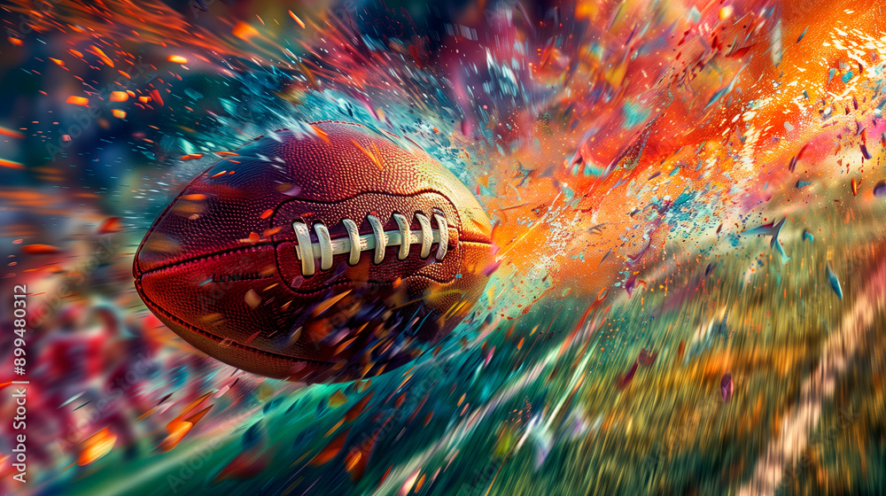 Colorful american football touchdown Stock Photo | Adobe Stock