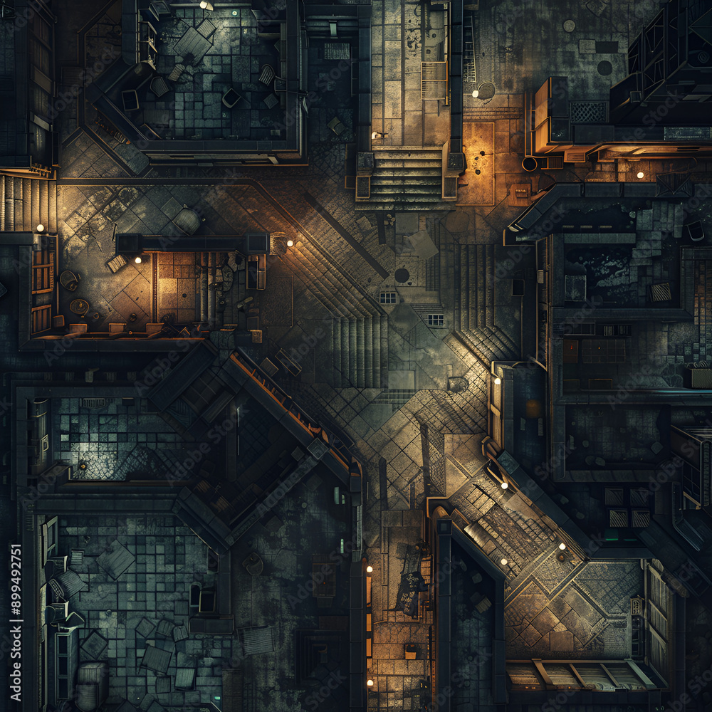 Ilustração Modern Battle Map for RPG ,Map for Dungeons and Dragons,DnD ...