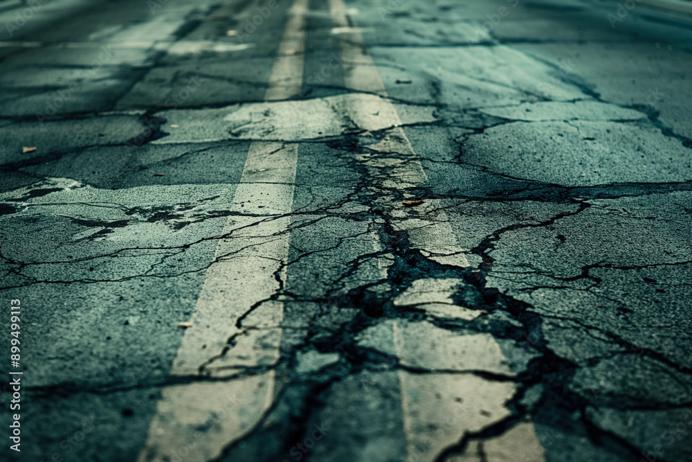 Major roads and highways cracked, split, or damaged by an earthquake ...