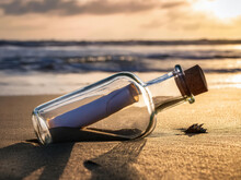 Bottle With A Note Free Stock Photo - Public Domain Pictures