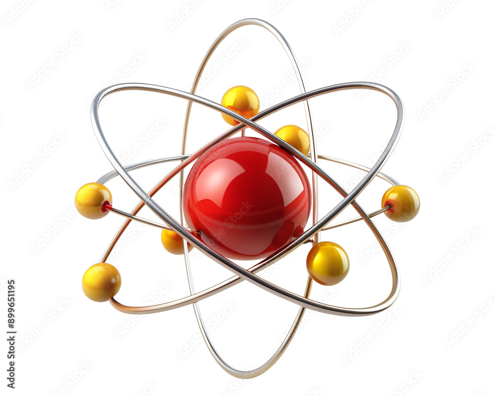 atom model isolated on white transparent background, png element ...