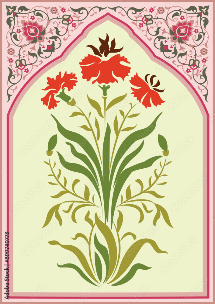 Seamless floral wall pattern of the Mughal era Pattern on the palace ...
