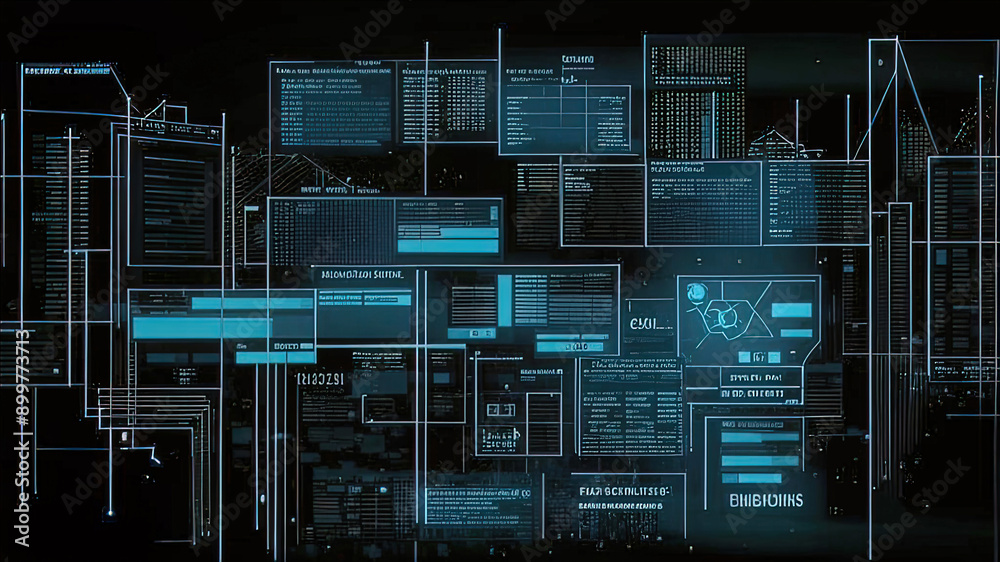 Abstract digital background with smooth lines and particles, ideal for ...