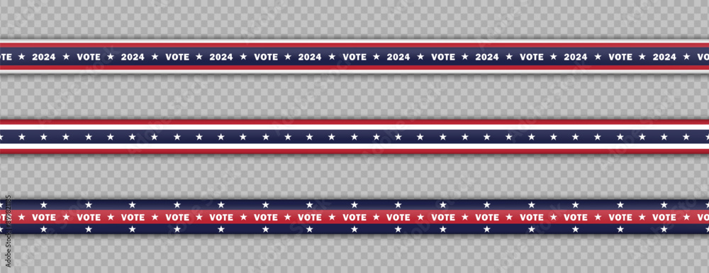 Set of vector elements for the 2024 USA Presidential Election with ...
