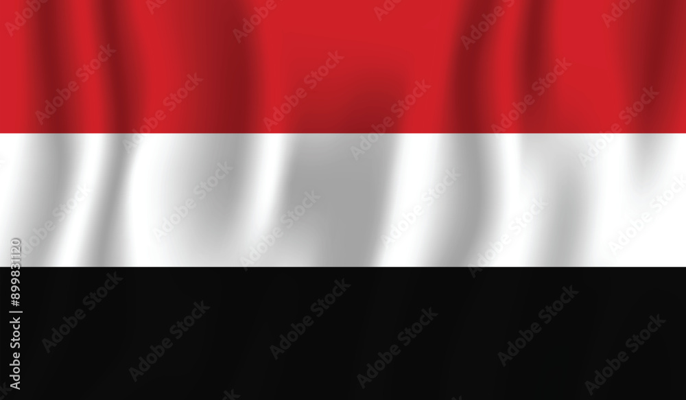 Realistic Yemen flag perfect color, scale, and proportion. Stock Vector ...
