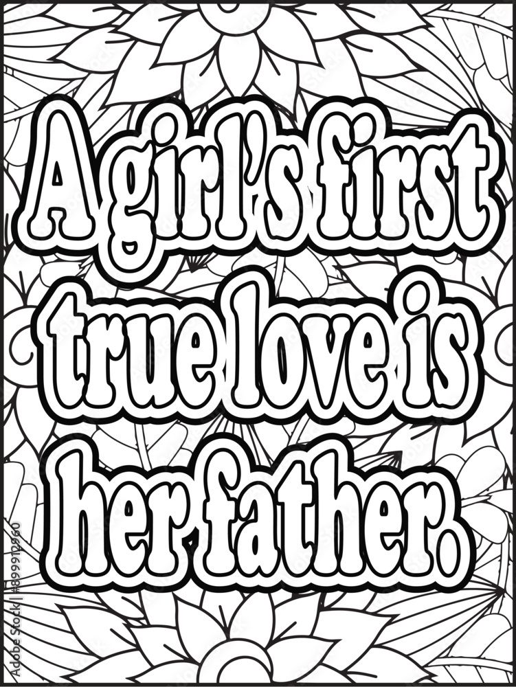 Image vectorielle Stock Father Quotes coloring page. Dad Quotes, adult ...