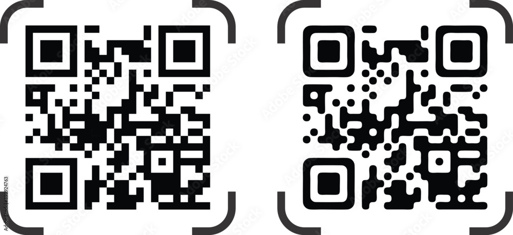 QR code scan for phone. QR code for mobile app, payment and phone ...