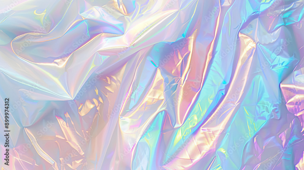 White abstract holographic background holograph color texture with foil ...