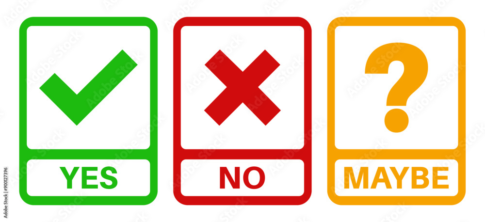 Vector de Stock Set collections yes no maybe icon sign. Green check ...