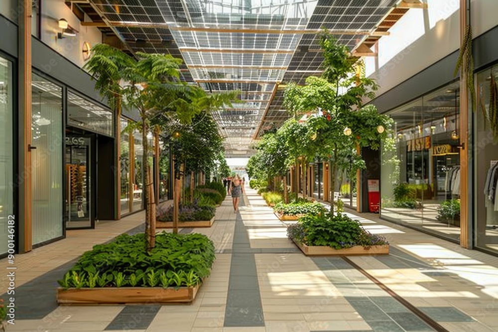 Sustainable Shopping Mall with Integrated Photovoltaic Panels and ...