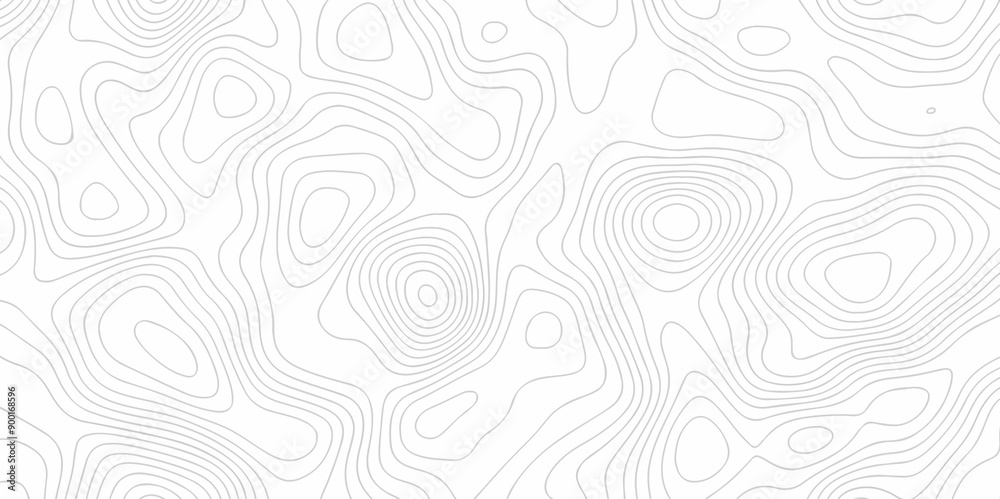 Vector white wave line geography landscape Topo contour map on white ...