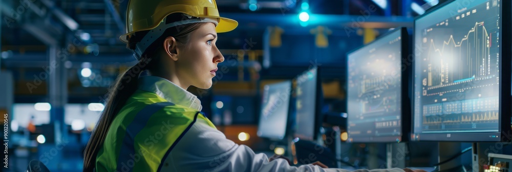 Precision and Focus: Female Engineer Excels in Data Analysis within a ...