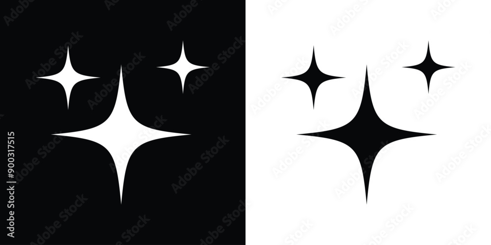 sparkle star icon. simple black and white sparkle symbol. transparent png and vector ...