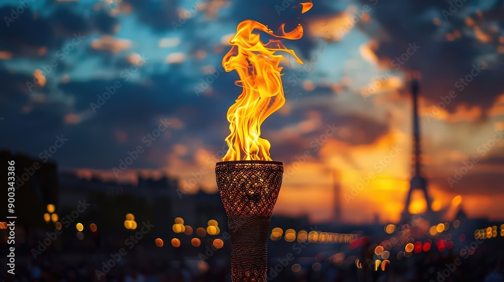 the Olympic torch relay journey through various famous French landmarks ...