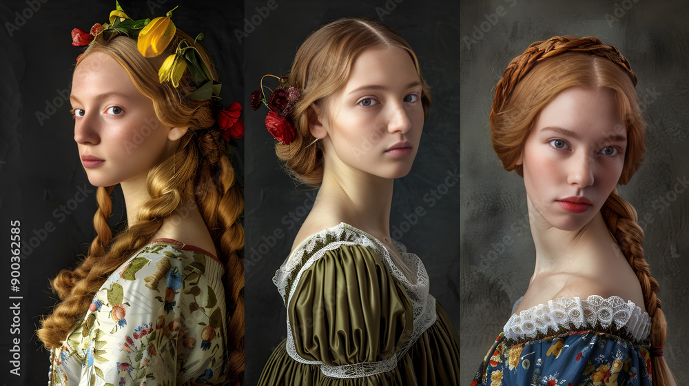 A modern interpretation of Renaissance portraiture featuring a raw and ...