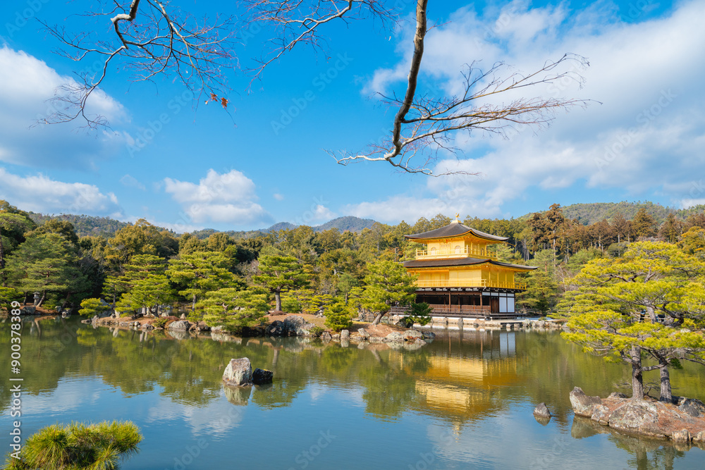 Kyoto, Japan - Jan 08, 2024: The exquisite gardens of the Kinkakuji ...
