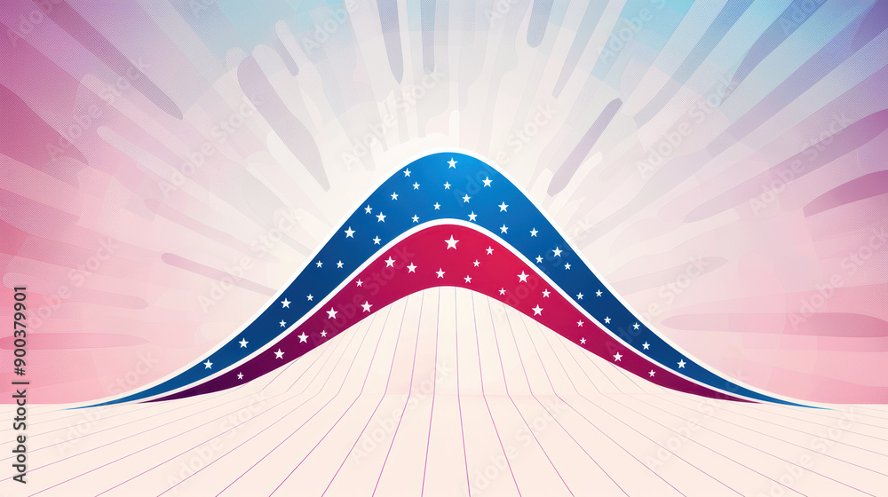 Ilustración de Stock Patriotic Themed Normal Distribution Curve A ...