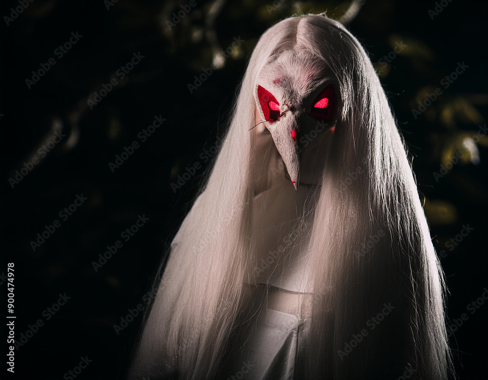 Mothman Sightings at Twilight Eerie Cryptid with Glowing Red Eyes Cryptozoology Mystery Stock ...