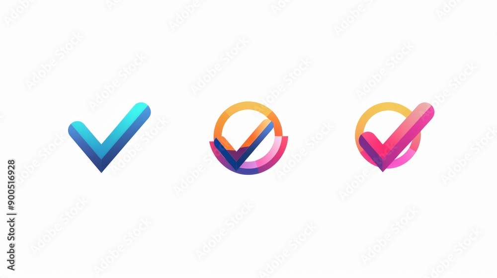 Checkmark icon. Checkmark vector set. Checked check box sign. Approved ...