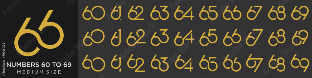 collection of creative number 60 to 69 logo designs. abstract number ...