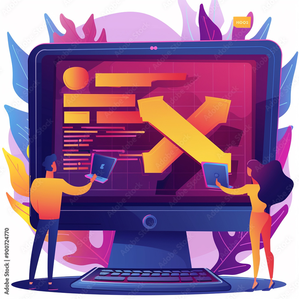 Illustration Stock Computer outage error or failure causing by software ...