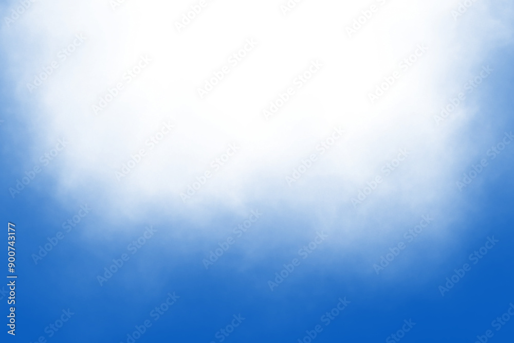 Blue smoke frame border isolated on transparent background. rising mist ...
