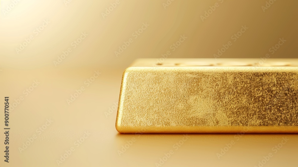 A detailed shot of a gold bar with its weight and purity markings ...