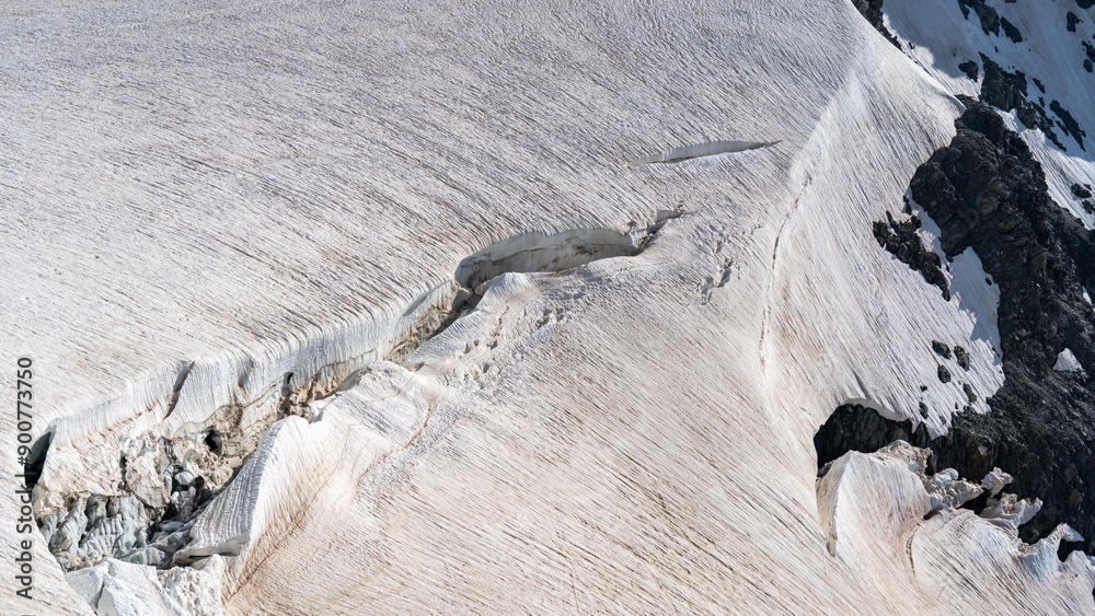 Amazing landscape to the glaciers of the Mont Blanc during summer time ...