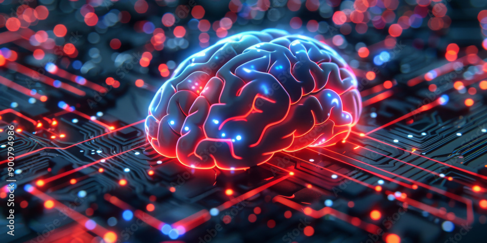 Neural circuit and electronic cyber brain in a quantum computing system, concept of artificial ...