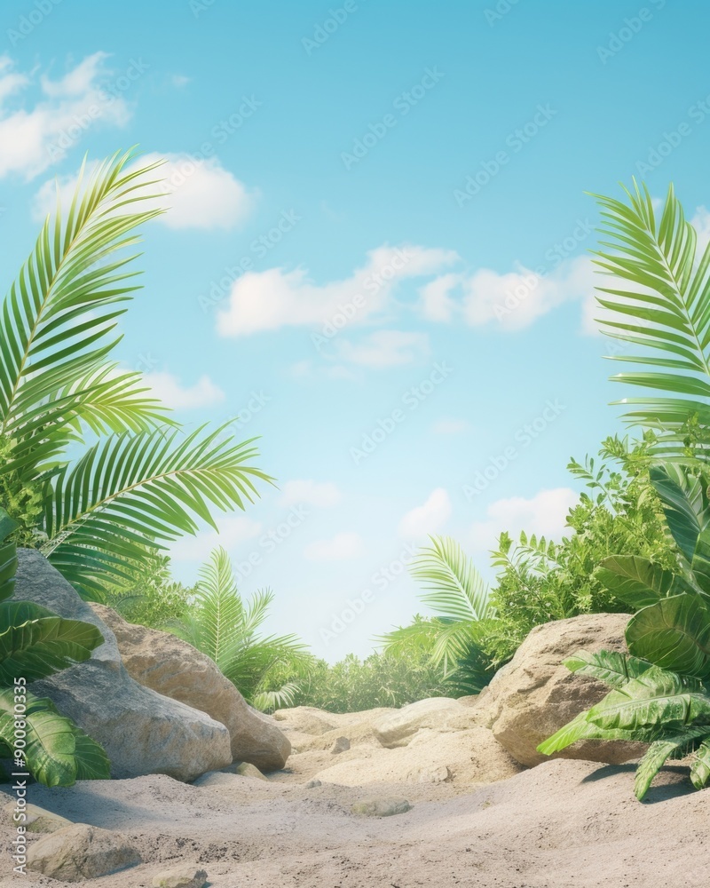 Prehistoric Fossilized Trees and Plants in Rocky Landscape for Dinosaur ...