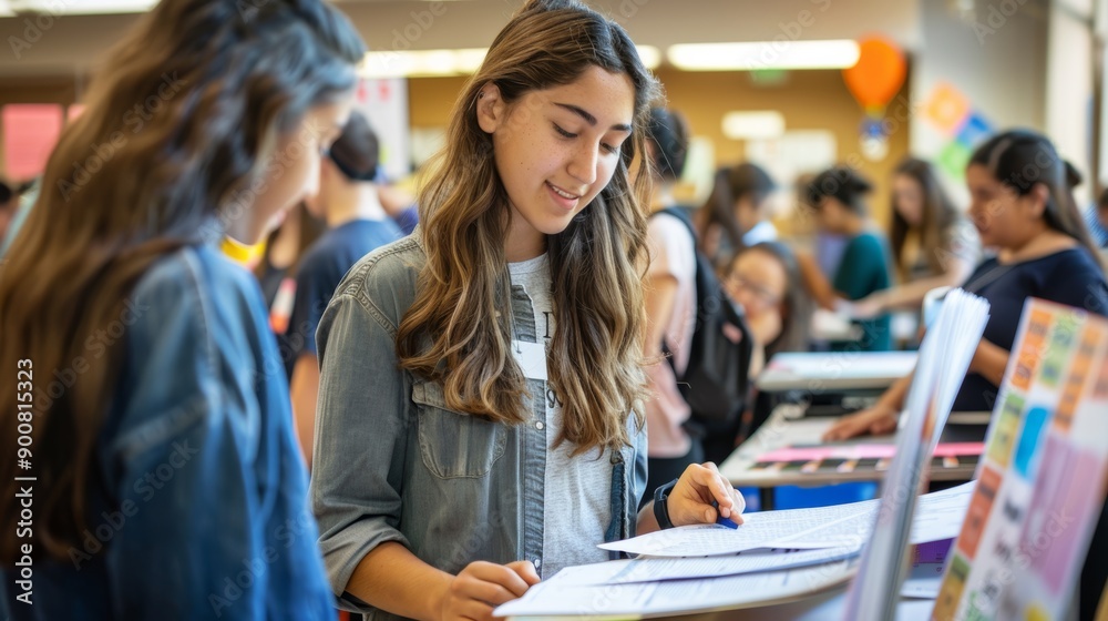 Students Organizing Community Health Fair with Informational Booths and ...