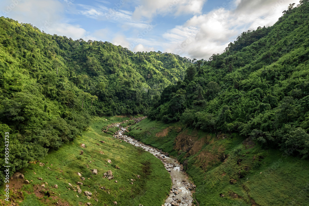 Aerial view of Khao Chong Lom is a natural famous tourist attraction ...