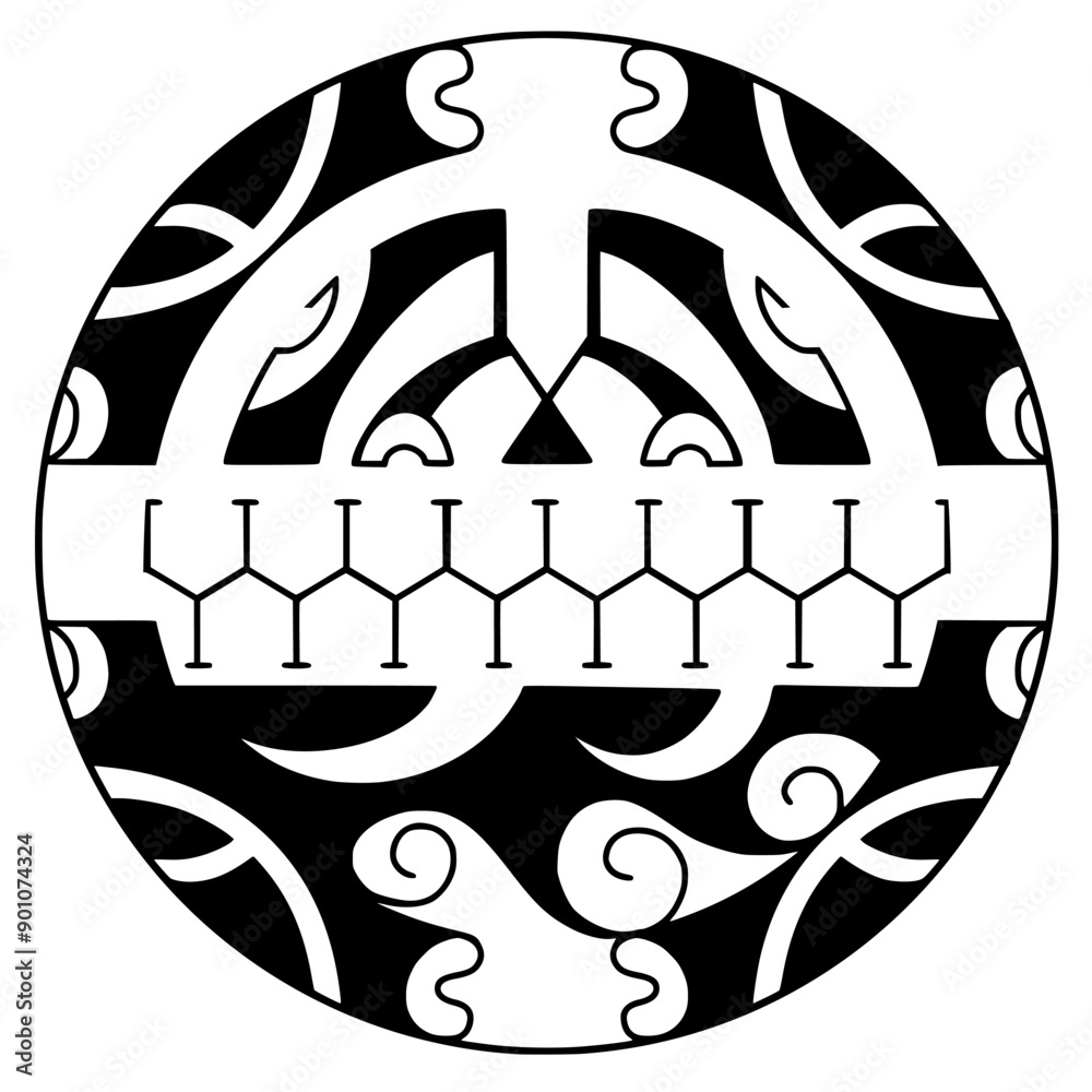Polynesian sun face maori tattoo style. Pattern aboriginal samoan ...