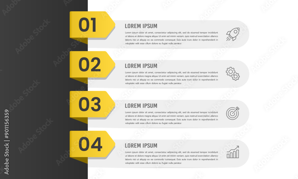 Vertical infographic timeline 4 steps to success template. Timeline ...