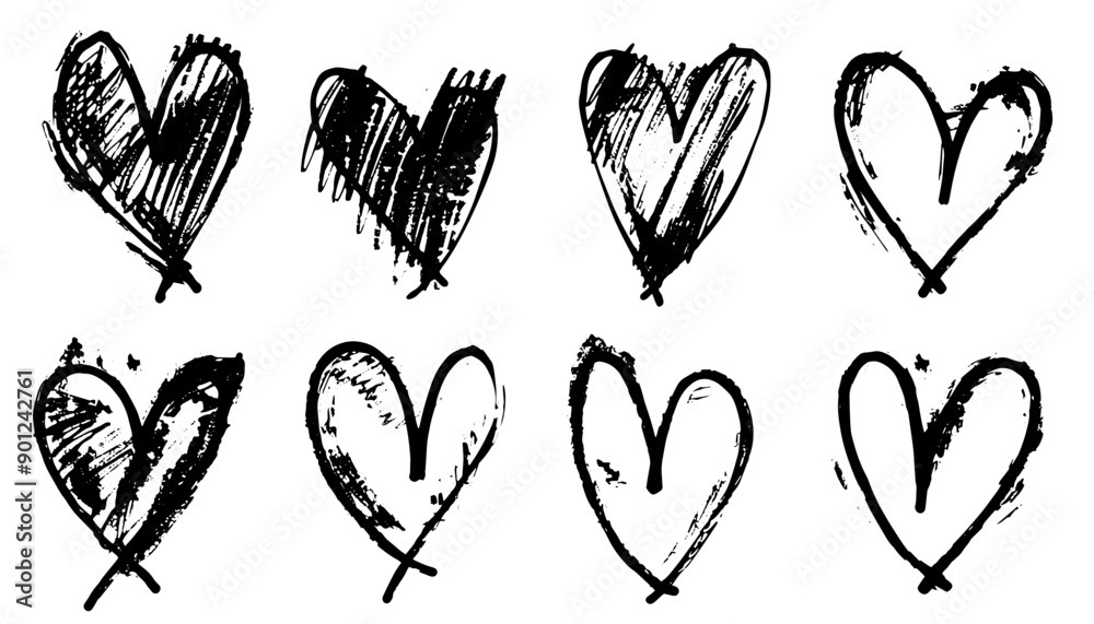 Heart doodles SVG vector transparent background PNG clipart Stock ...