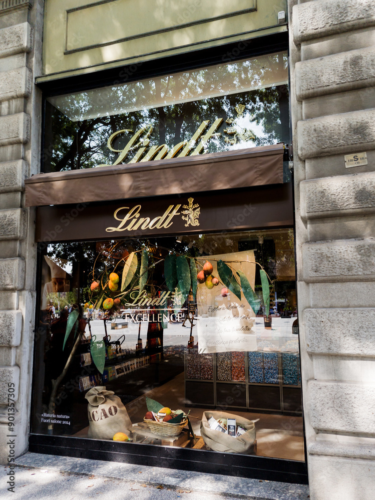 Lindt chocolate shop sign Stock Photo | Adobe Stock