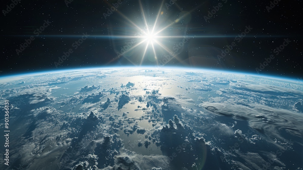 Realistic Space Scene Captured with Shallow Focus, Featuring Stars and ...