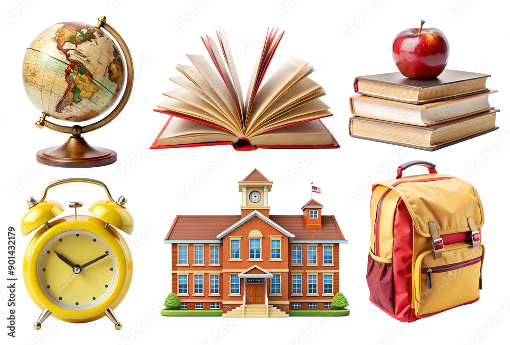 Back to School PNG Set. Collection with school elements isolated on ...