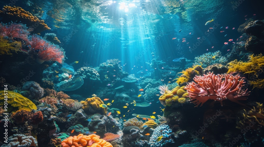 Marine Ecosystem: Oceanic environments like coral reefs, kelp forests ...