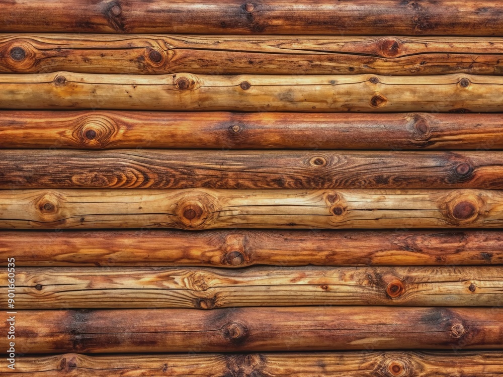Rustic natural wood log cabin wall background texture features old ...