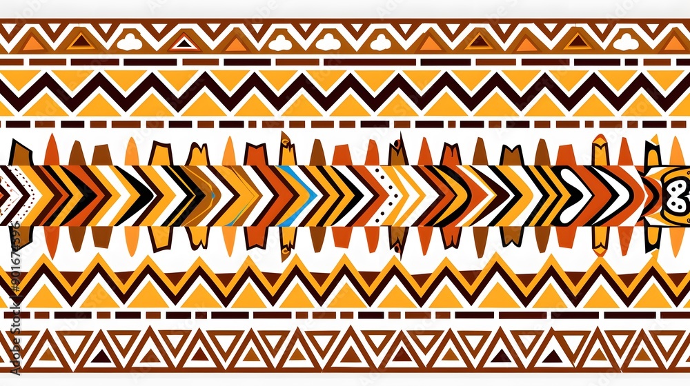 An abstract African pattern background with a mix of tribal motifs and ...